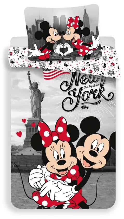 Vesna | Povlečení bavlna Mickey a Minnie v New Yorku 140 x 200 cm, 70 x 90 cm