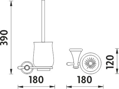 Nimco LADA Toaletní WC kartáč retro s keramickou nádobou LA 19094K-80