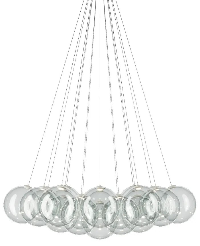 Lodes Random Cloud 19 ø28, závěsné svítidlo LED 19 x 5W 2700K, čiré sklo, rozměr 145x125cm