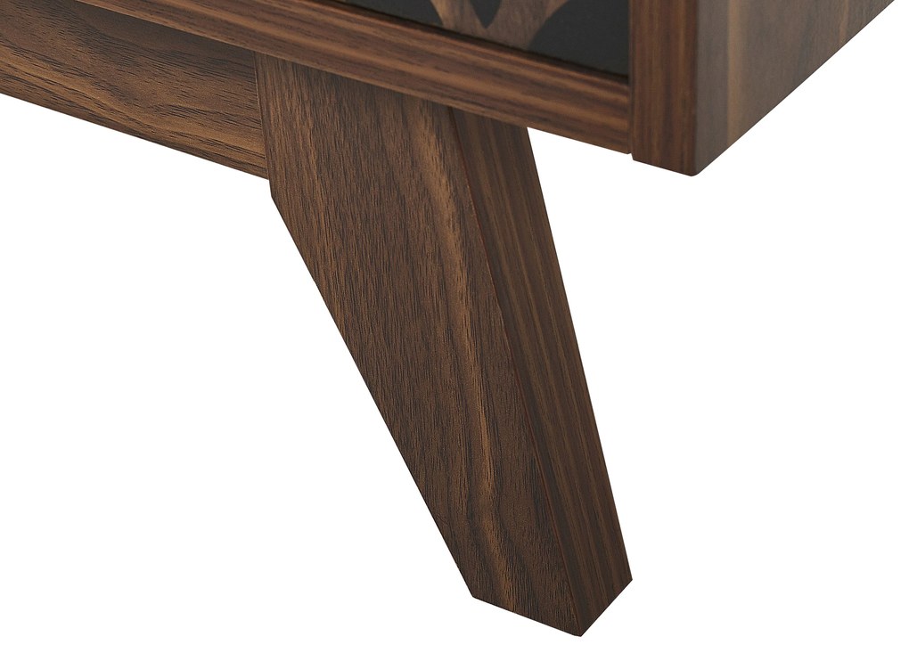 Televizní stolek v tmavém dřevě PRESCOT Beliani