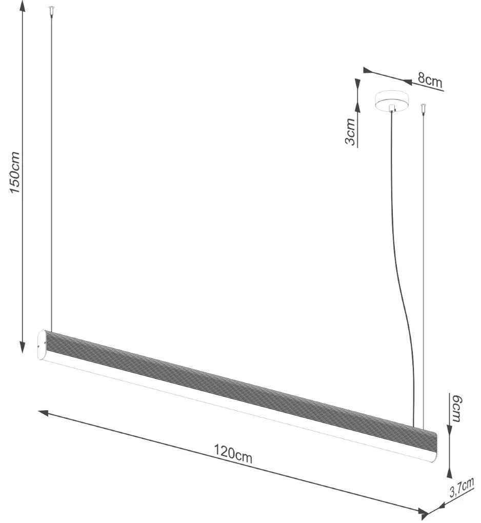 Závěsné LED svítidlo Farge 120, 1x LED 38w, 3000k, p