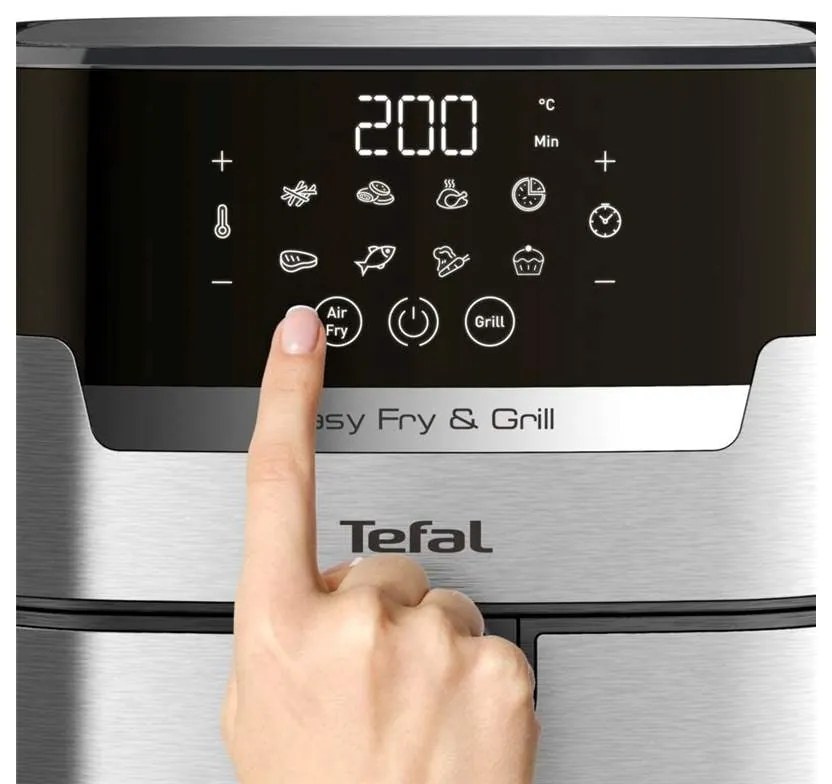 Horkovzdušná fritéza Tefal Easy Fry & Grill 2v1 Digital EY505D15 Nerezová/Černá