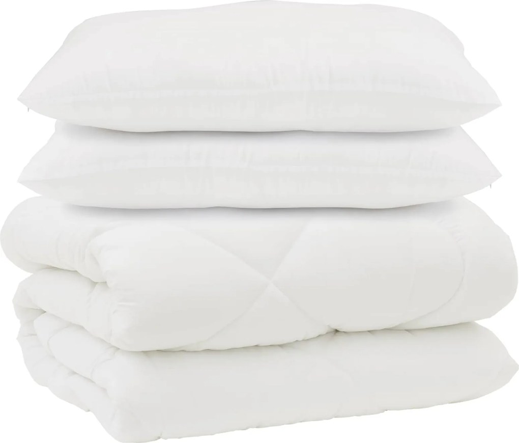 Duvet s polštáři s polštářem 3 ks Bílá Mikrovlákno a peří 3377897