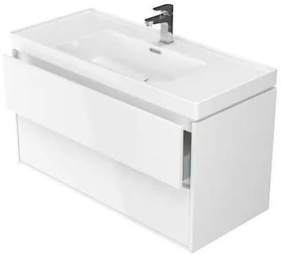 Cersanit - SET B106 Crea skříňka + Crea 100 umyvadlo, Bílá, S801-280