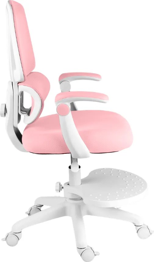 Dětská otočná židle Neoseat JUNI 023 — látka, pratelný potah, růžová