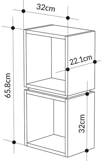Nízká knihovna Houseland Lofty 2 dub safírový/bílá