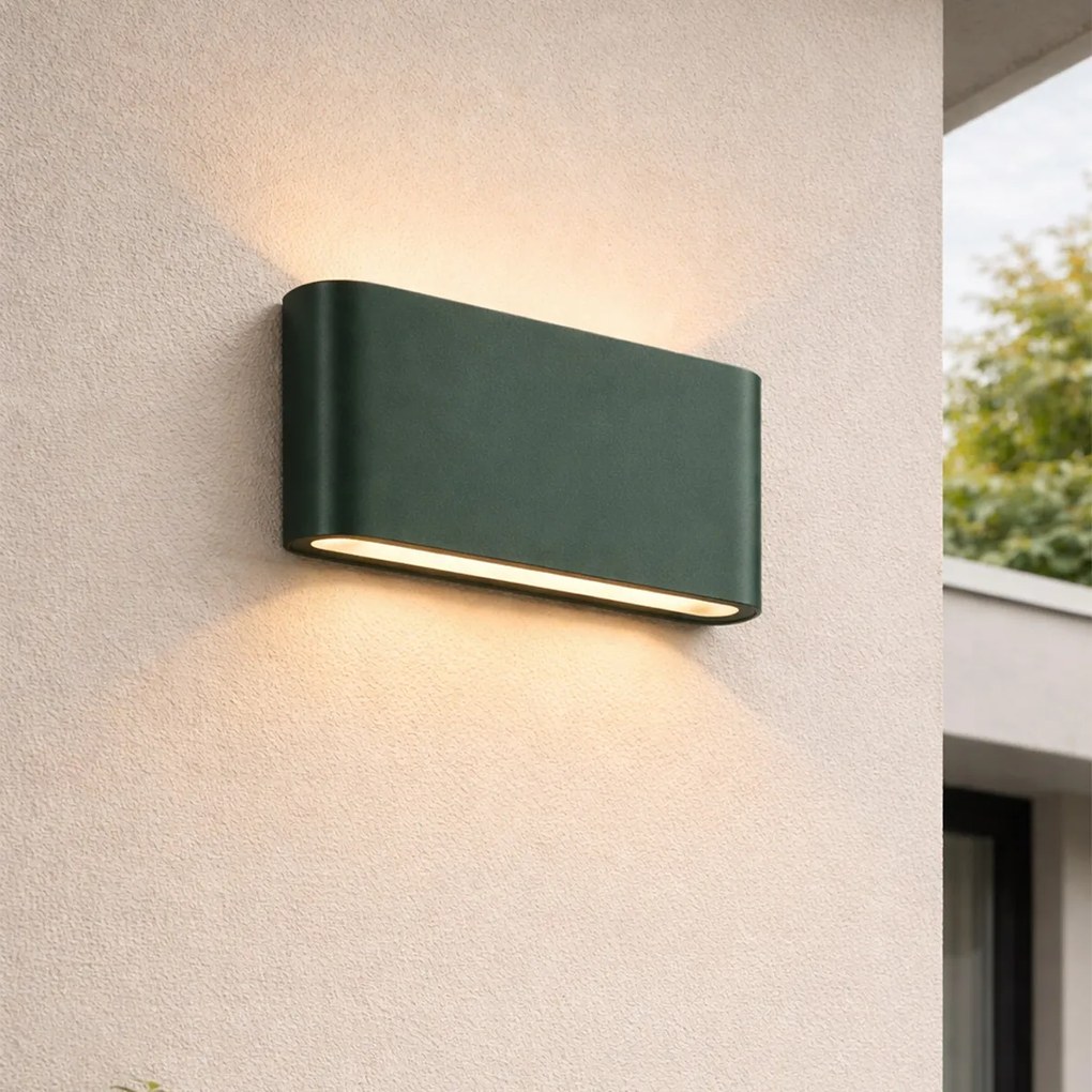 Moderní venkovní nástěnné svítidlo tmavě zelené 17,5 cm vč. LED IP65 - Batt