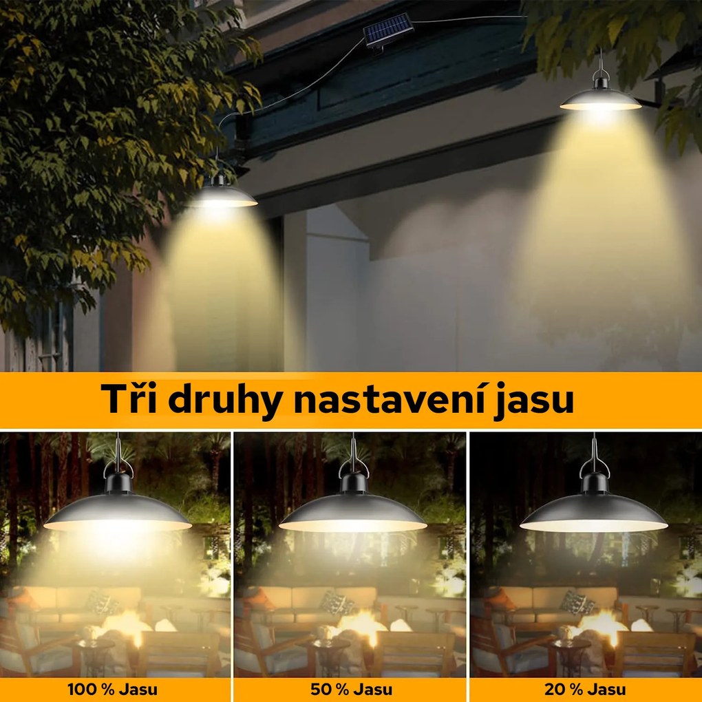 Bezdoteku LEDSolar DUO solární závěsné lampy na zahradu s dálkovým ovládáním, iPRO, 8W, teplé světlo