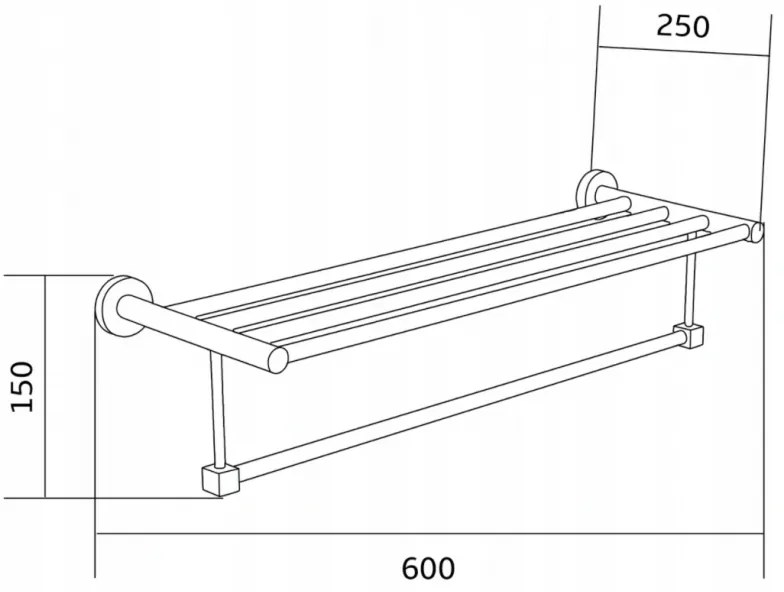 Mexen příslušenství, REMO polička na ručníky, černá, 7050720-70