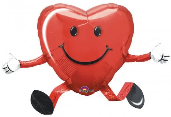 Balonek chodící foliový srdce 48cm
