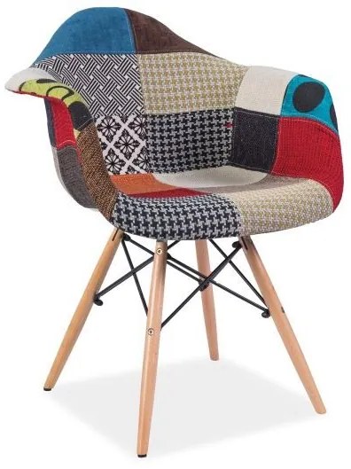 Židle DENIS A buk/patchwork