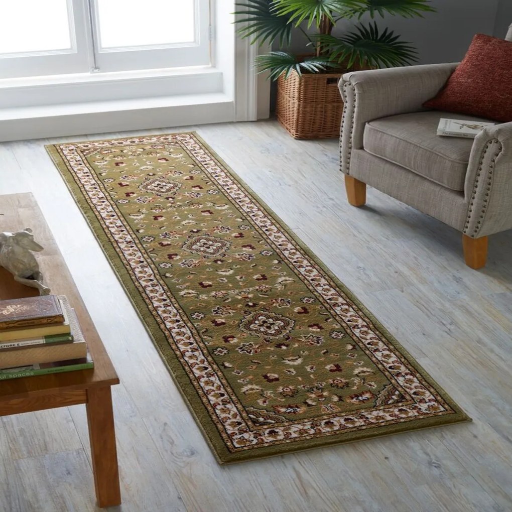 Flair Rugs, Běhoun Sincerity Royale Sherborne Green, 66x300, zelená, chodba / předsíň