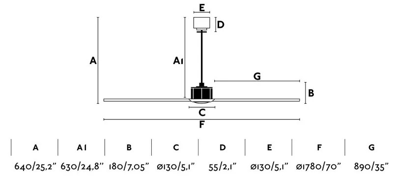 FARO JUST FAN 33430 70“ černá/tmavé dřevo Reverzní stropní ventilátor