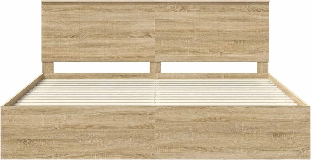 Rám postele s čelo Sonoma 200 x 200 cm Masivní borové dřevo 3410967