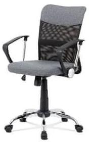 Autronic Kancelářská židle Kancelářská židle, šedá látka, černá MESH, houpací mech, kříž chrom (KA-V202 GREY)