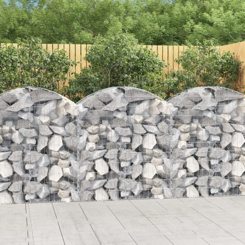 Klenutý gabionový koš 100 x 50 x 100/120 cm pozinkované železo 153435