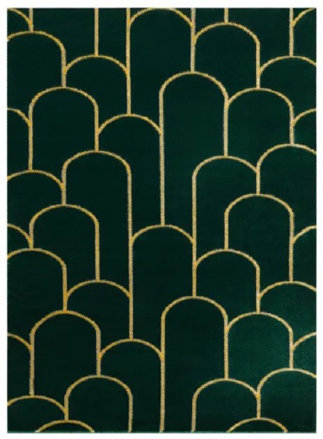 Dywany Łuszczów, Kusový koberec Emerald 1021 green and gold, 160x220, zelená, kancelář