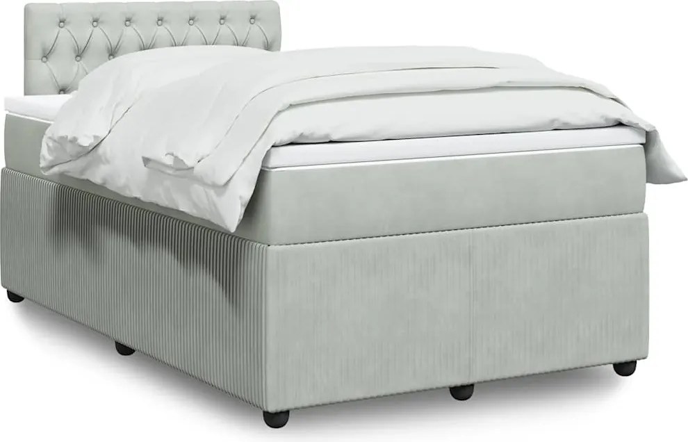 Box spring postel s matrací světle šedá 120 x 200 cm samet 3287716