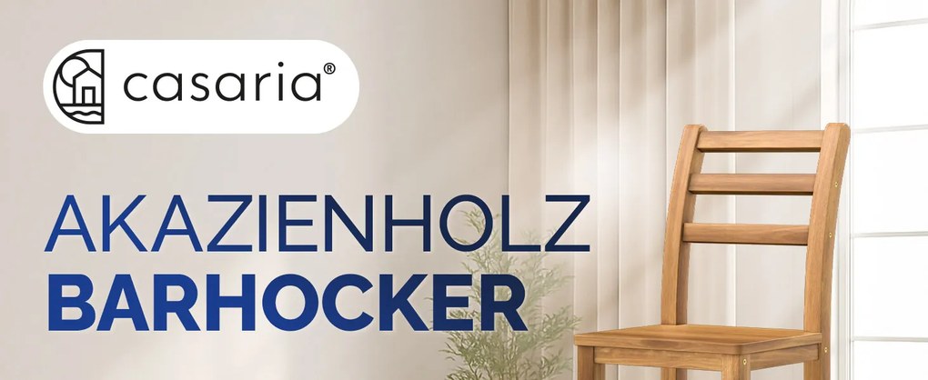 Barová stolička sada 2 ks z akáciového dřeva