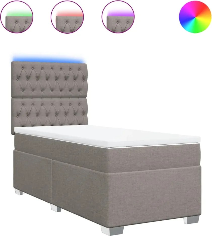 Box spring postel s matrací taupe 90x190 cm textil 3292654