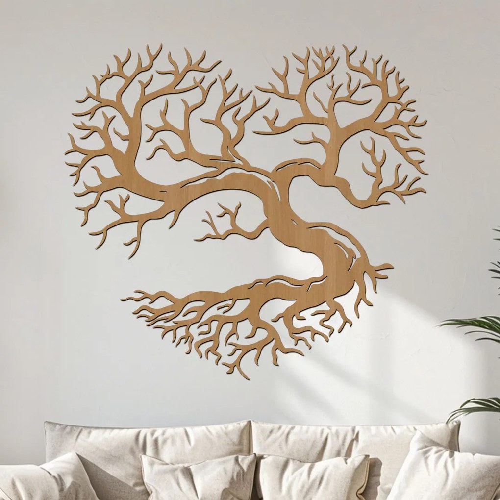 dřevo života Dřevěný strom SRDCE PŘÍRODY Zvolte rozměr (cm): 95x87, Zvolte barvu dekoru: Horský dub