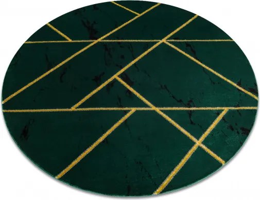 Kusový koberec Emerald geometric 1012 green and gold kruh, 200x200 (priemer) kruh, zelená, chodba / predsieň, Dywany Łuszczów