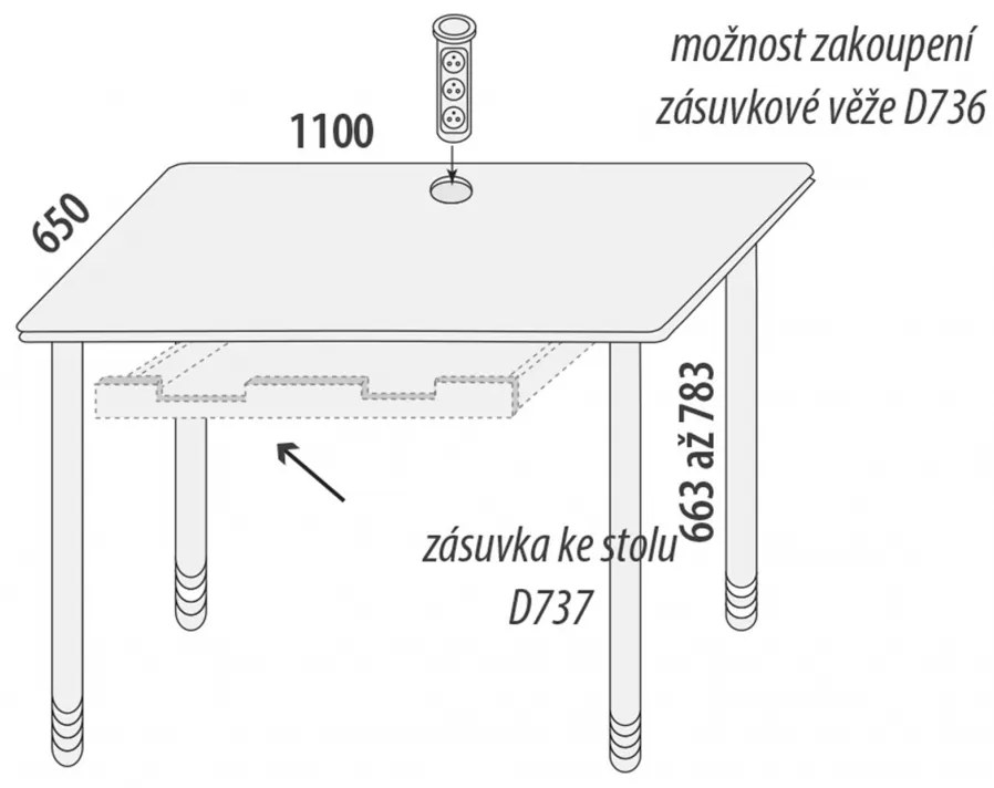 Domestav Domino psací stůl Mini buk, olejovaný