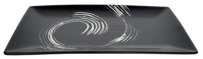 Černý obdélníkový talíř Tokyo Design Studio Maru, 34 x 19 cm