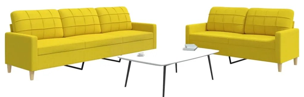 2dílná sedací souprava světle žlutá textil 3278324