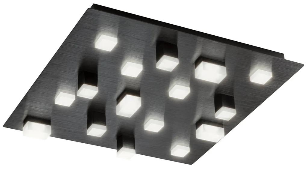 Redo 01-2017 stropní LED svítidlo Pixel kartáčovaná černá, 48W, 3000K, 45cm