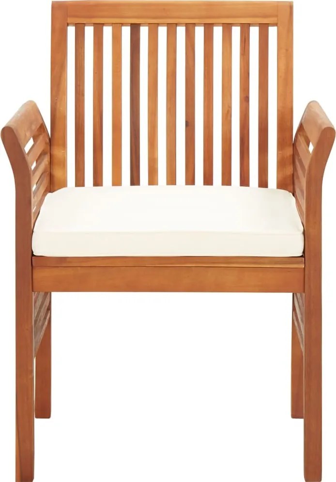 vidaXL Zahradní jídelní židle s poduškami 8 ks masivní akáciové dřevo [3120451] Barva: krémová