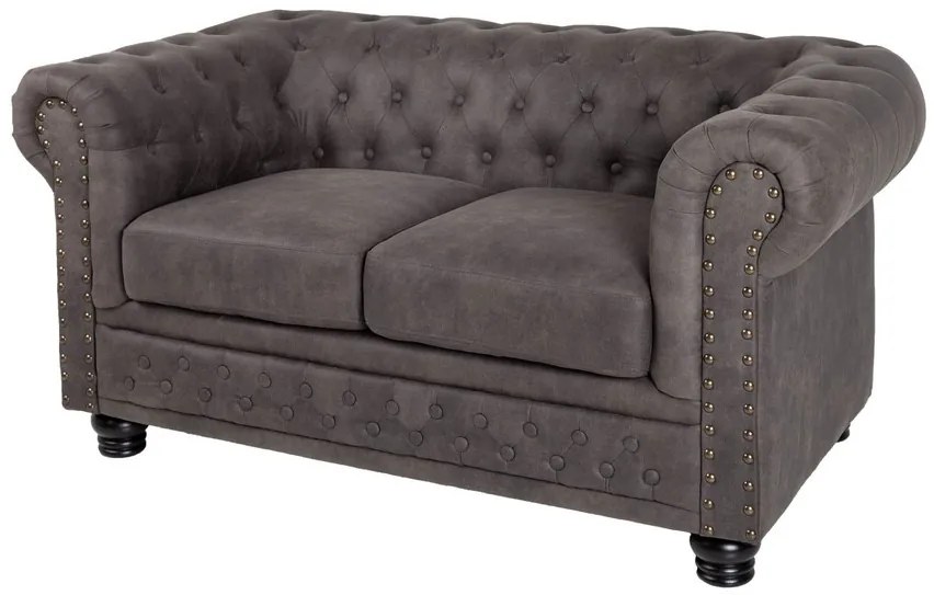 Designová sedačka Chesterfield II 150 cm šedá antik