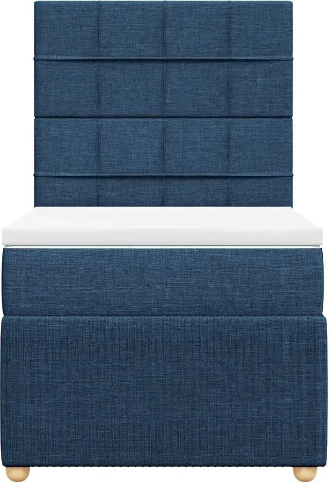 Box spring postel s matrací modrá 90x190 cm textil 3294217