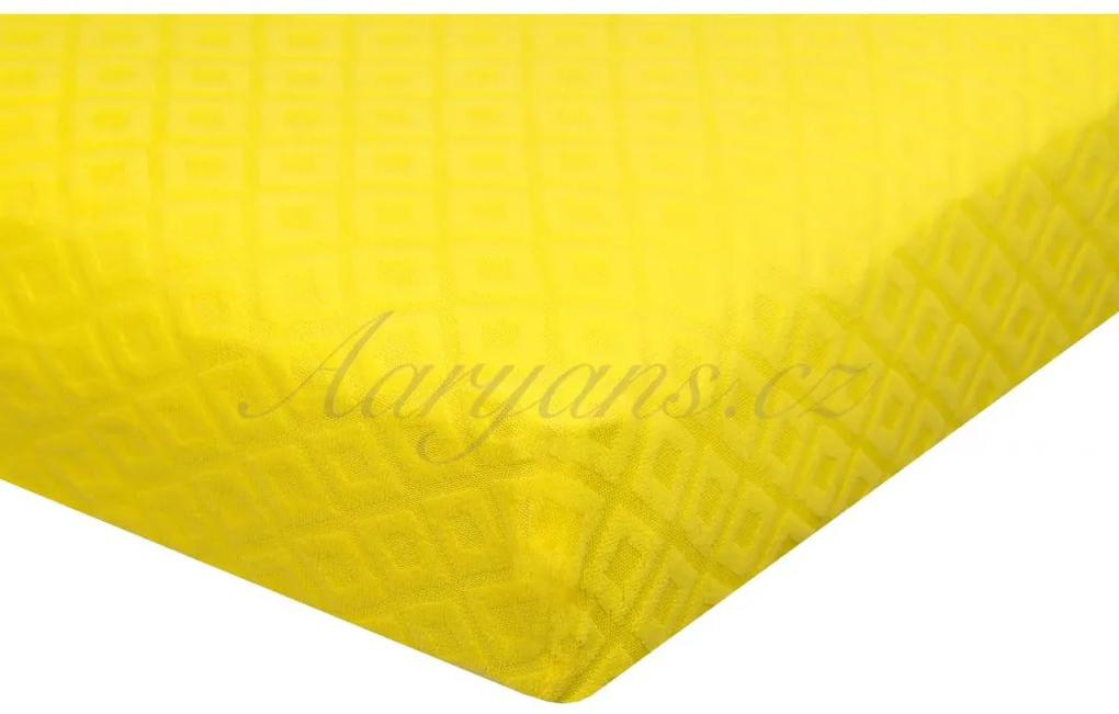 Aaryans žakárové prostěradlo žluté Rozměry: 180x200 cm