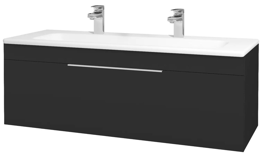 Dřevojas Koupelnová skříň ASTON SZZ 120 Varianta: N01 Bílá lesk / Úchytka T05 / D03 Cafe