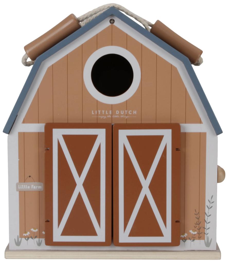 Domeček pro panenky dřevěný přenosný Farma