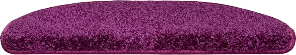 Schodové rohože 15 ks 65 x 21 x 4 cm fialové půlkulaté velké 133905