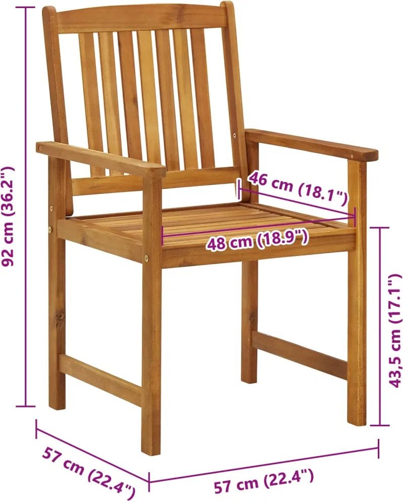 vidaXL Marketos Zahradní židle 4 ks masivní akáciové dřevo