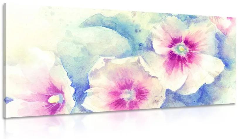 Obraz květiny v růžovém akvarely Varianta: 100x50