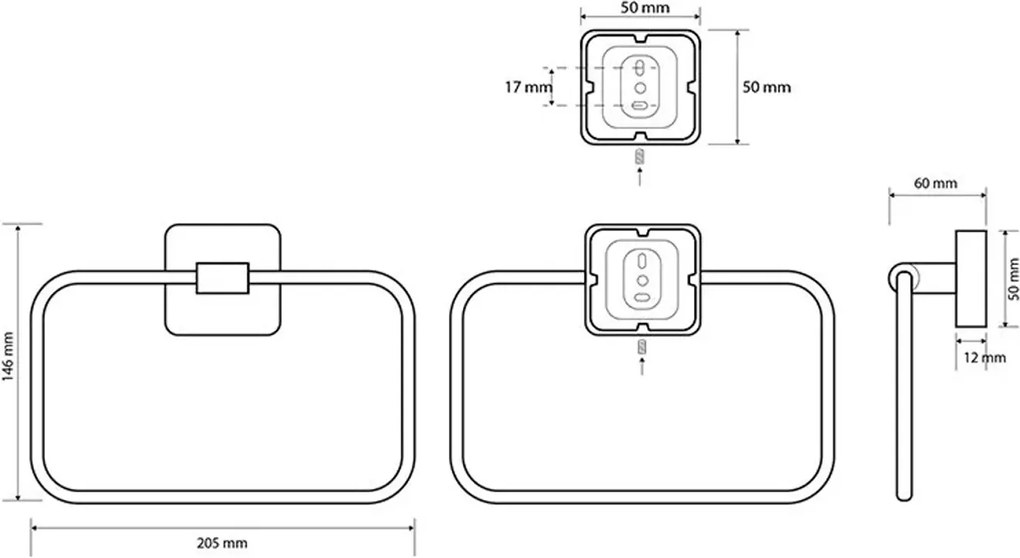 Sapho Sapho, INSIA držák ručníků kruh, chrom