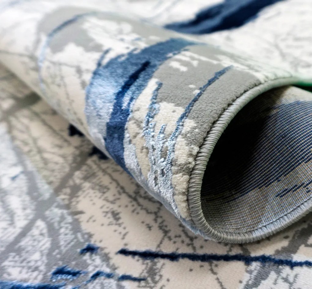 BE Koberec Allianz 6310 Navy - tmavě modrý, béžový obdélníkový Rozměr: 60x100 cm