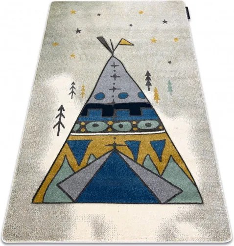 Detský kusový koberec Petit Tipi grey, 140x190, modrá, detská izba, Dywany Łuszczów