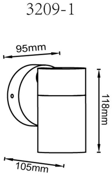 Globo 3209-1 - Nástěnné bodové svítidlo PIPER 1xGU10/35W/230V