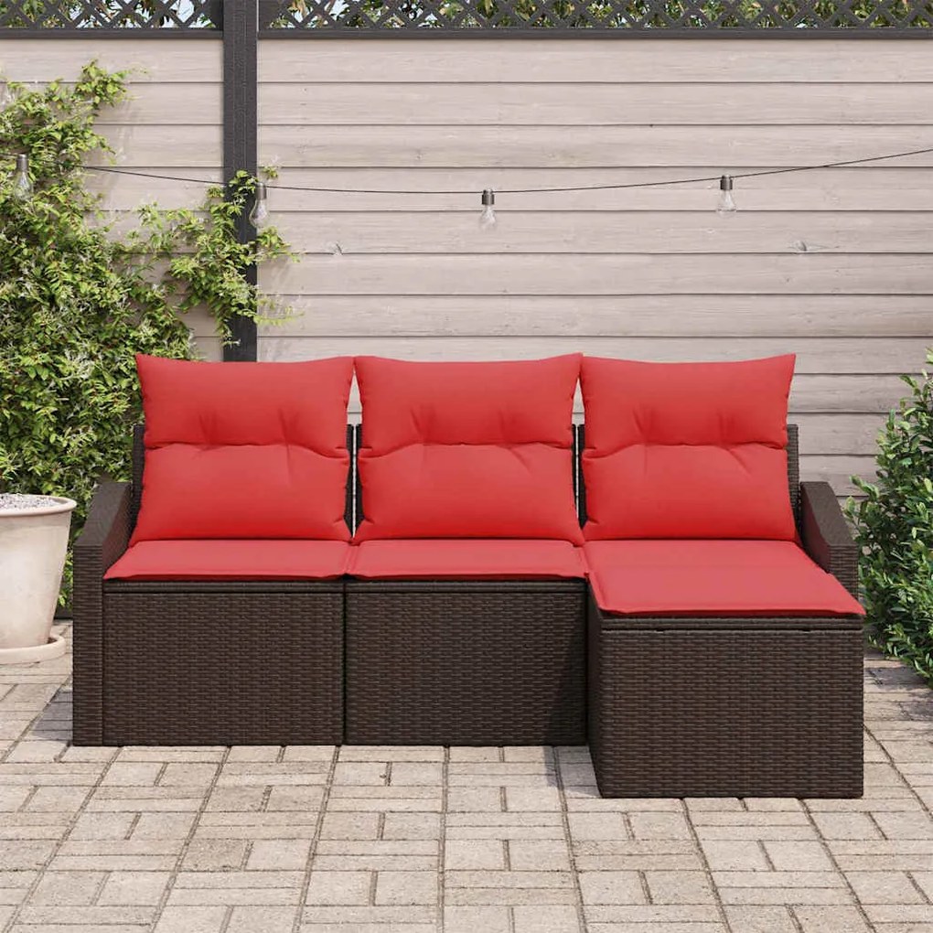 Set pohovek 4 ks Hnědá polyratan 3346674