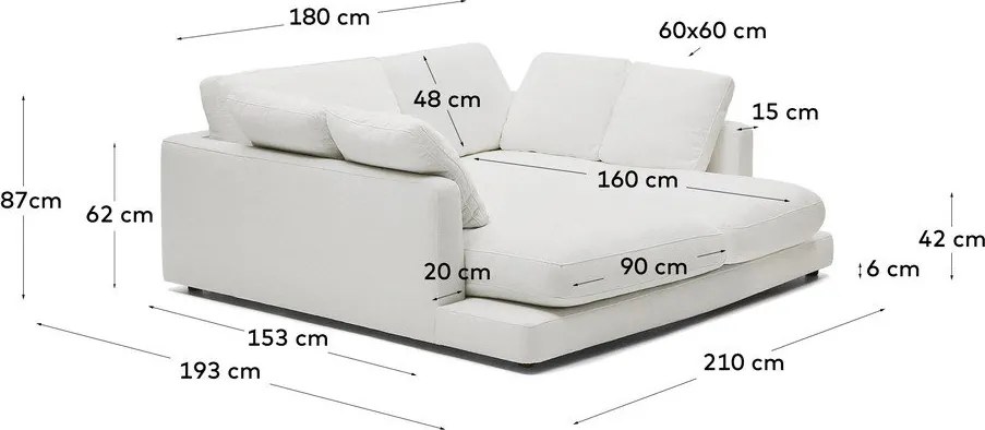 Bílá pohovka 210 cm Gala – Kave Home
