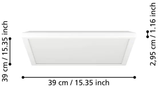 Eglo 901461-LED St. koupel. svítidlo ROVITO-R 17,6W/230V 39x39 cm IP44 bílá + DO
