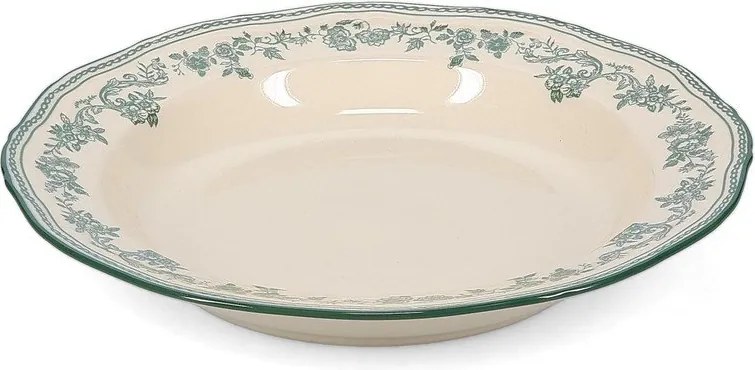 Zelený/slonovinový hluboký porcelánový talíř ø 23 cm Cyril – S|P Collection