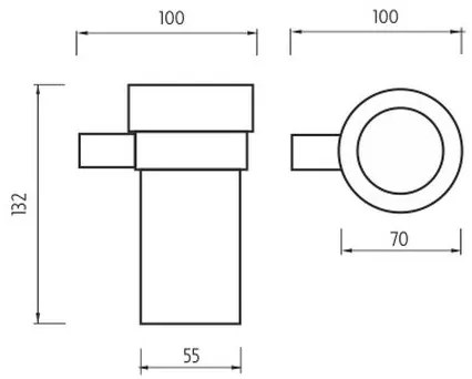 NIMCO BR 11058W-26 - Nástěnný stojánek na kartáčky BORMO matné sklo/lesklý chrom