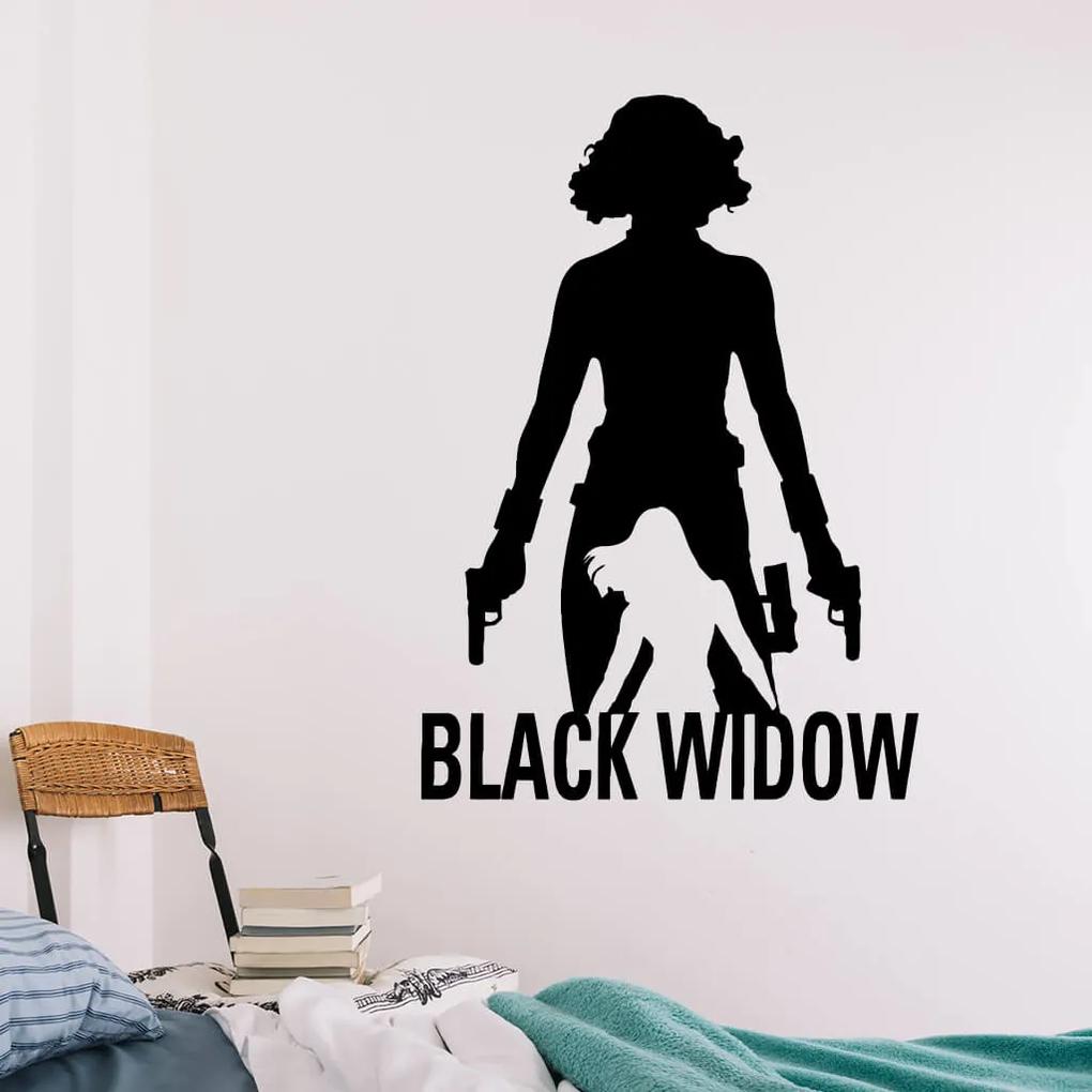 Živá Zeď Samolepka na zeď Black Widow silueta Barva: černá