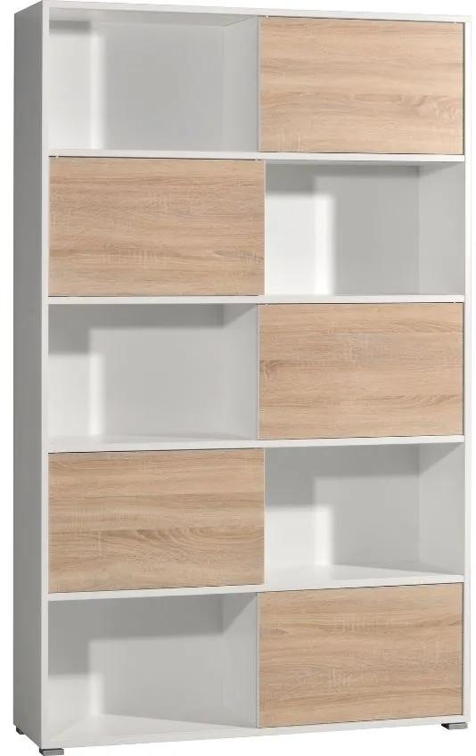 OnaDnes -20% Bílá dřevěná knihovna GEMA Skim 196 x 120 cm